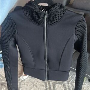 ALO Yoga | Jackets & Coats | Alo Black Mesh Sleeve Womens Jacket | Poshmark